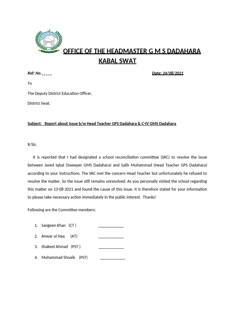 Application To DDEO For Unresolved Issue | PDF