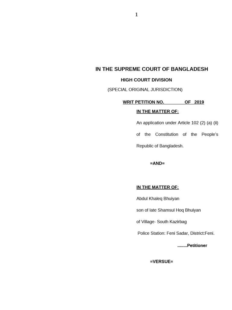 Abdul Khaleque Bhuiyan-Original Petition Mizan | PDF | Justice | Crime ...
