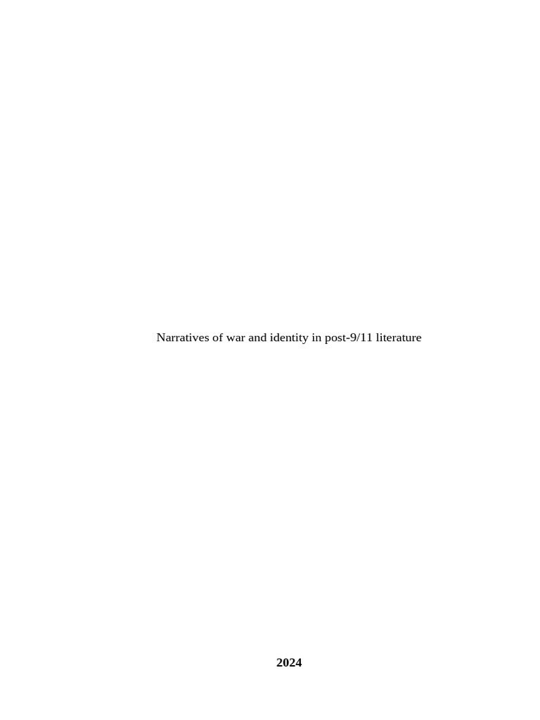 Post-9/11 Literature and American Identity | PDF | Identity (Social ...