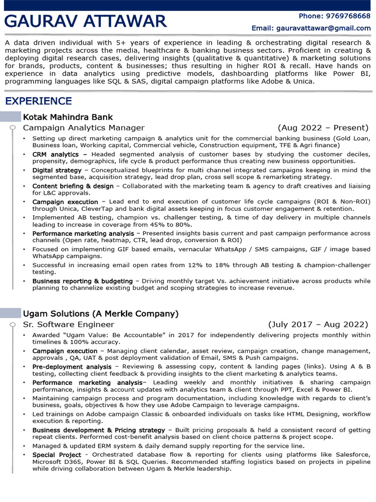 Naukri GauravAttawar (8y 0m) | PDF | Analytics | Business