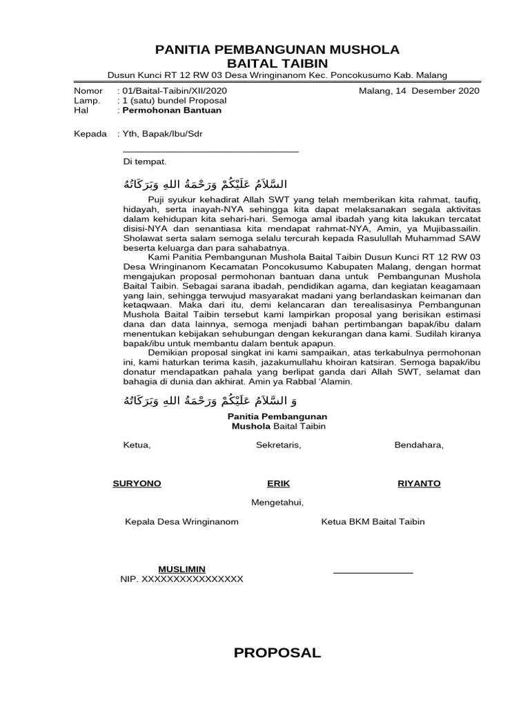 Contoh Proposal Masjid 1 | PDF