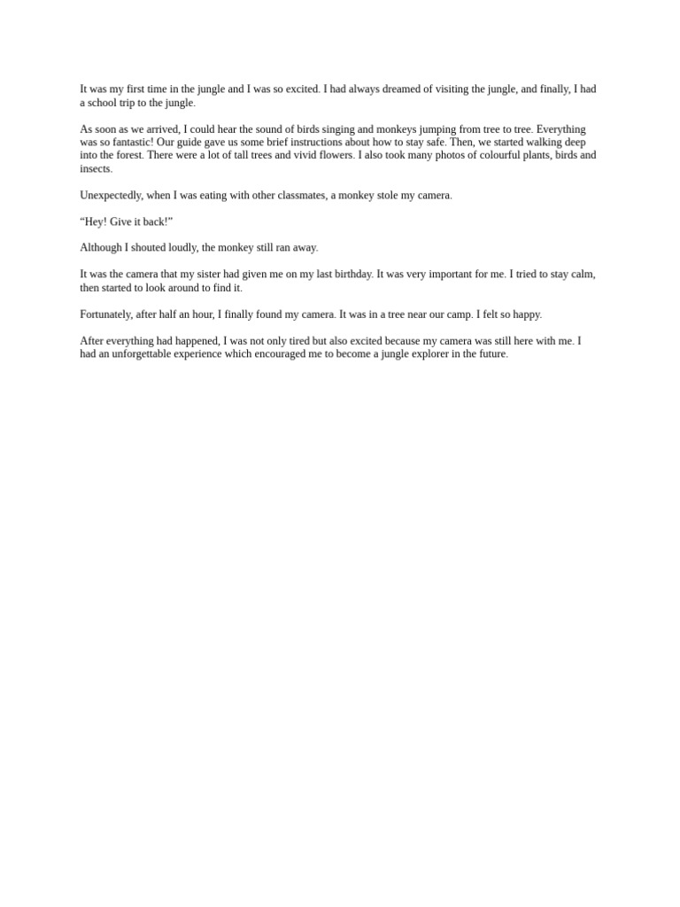Test 3 Story Writing Preminary 1 | PDF