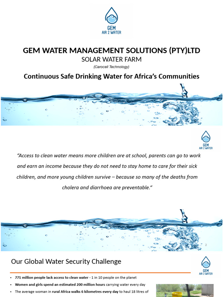 Solar Water Farms for Clean Drinking Water | PDF | Drinking Water | Water