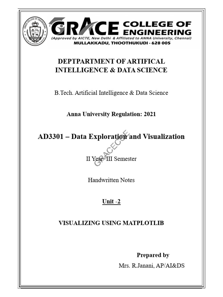 Matplotlib Visualization Notes for AI | PDF