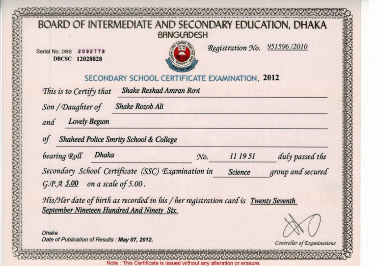 4.SSC Certificate | PDF
