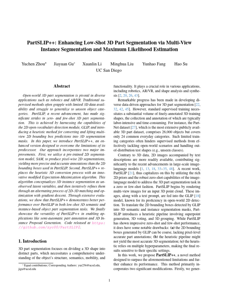PartSLIP Enhancing LowShot 3D Part Segmentation via MultiView Instance Segmentation and Maximum ...