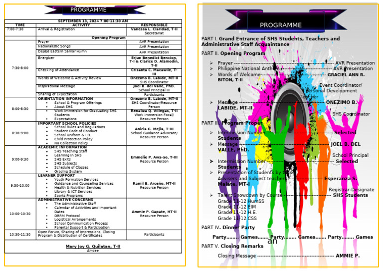 ACQUAINTANCE PROGRAM BACK & Orient | PDF