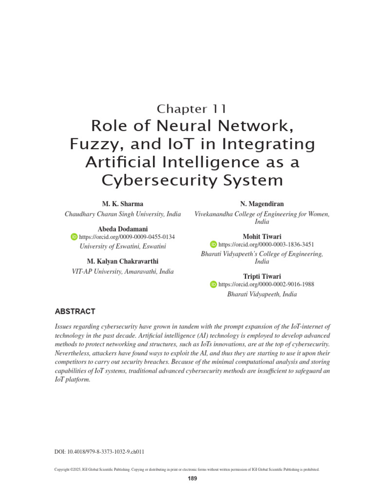 Role of Neural Network Fuzzy and IoT in Integrat | PDF | Internet Of Things | Artificial ...