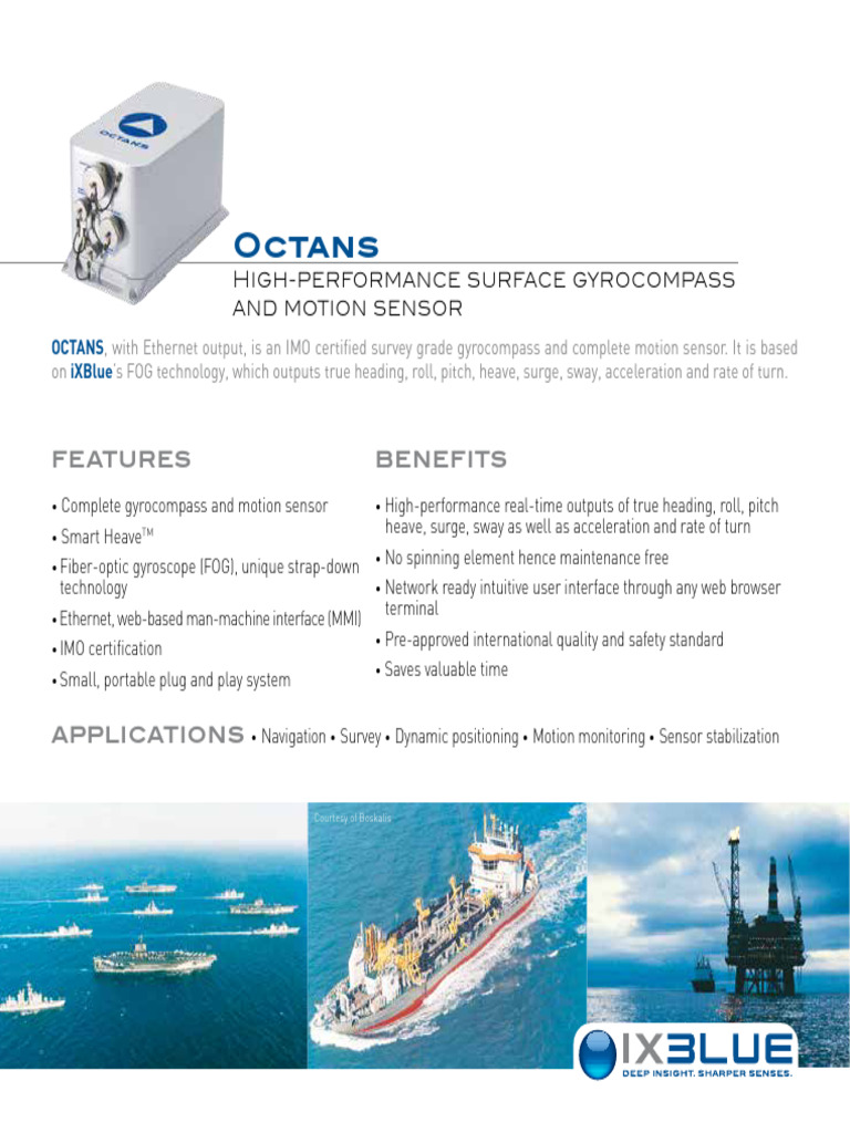 Octans Ixblue Surface Motion Sensor and Gyro Compass | PDF | Gyroscope ...