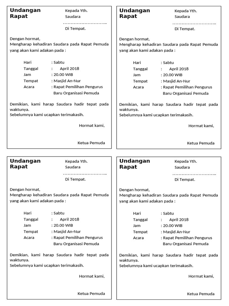 Undangan Rapat Pemuda | PDF