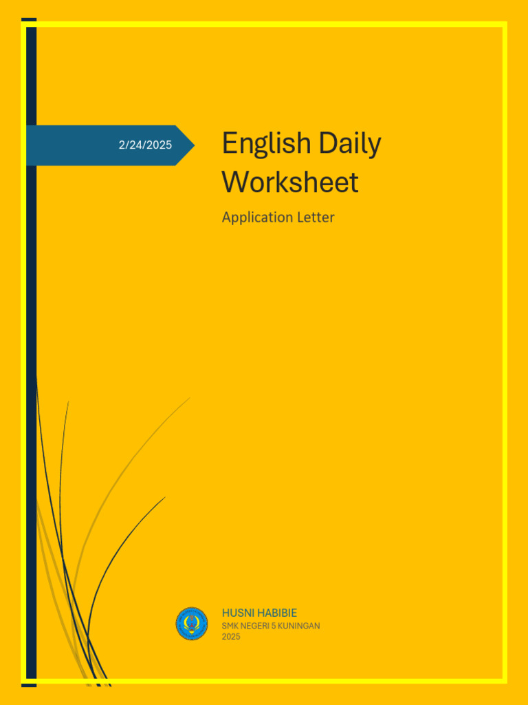 Worksheet Application Letter | PDF