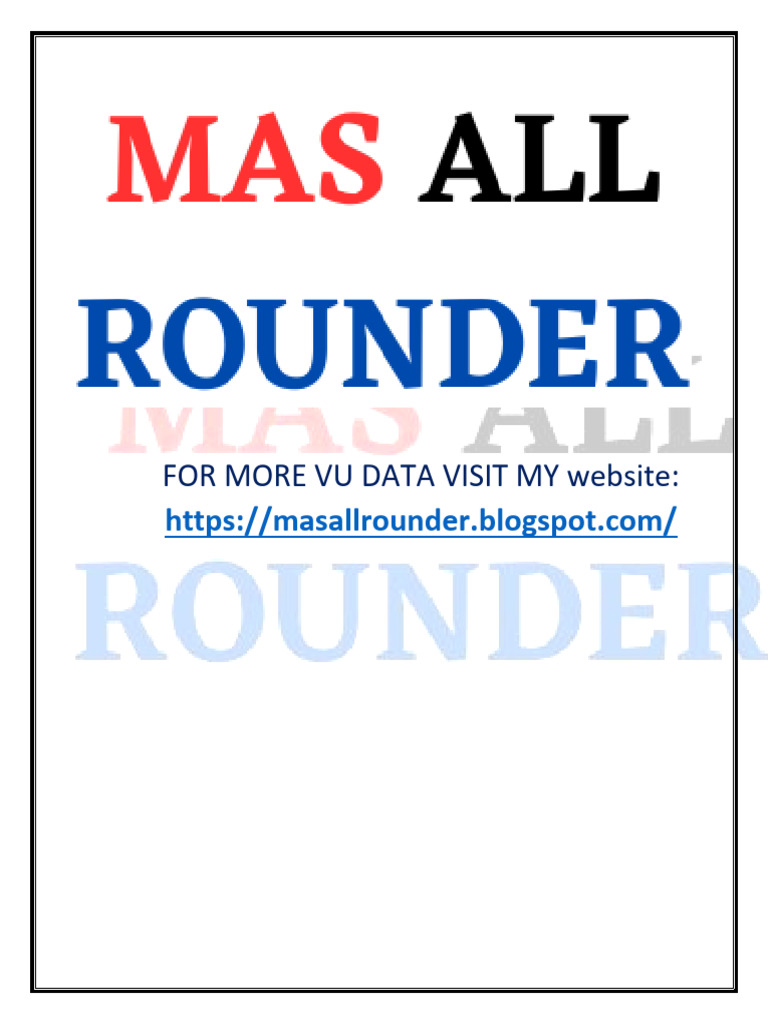 ENG509 Midterm Short Notes by PIN2 and MUHAMMAD (MAS All Rounder) | PDF ...