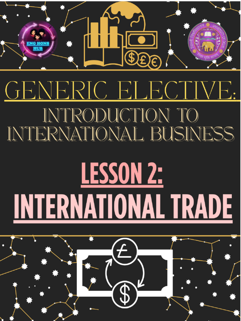 Generic Elective Lesson 2 International Trade | PDF