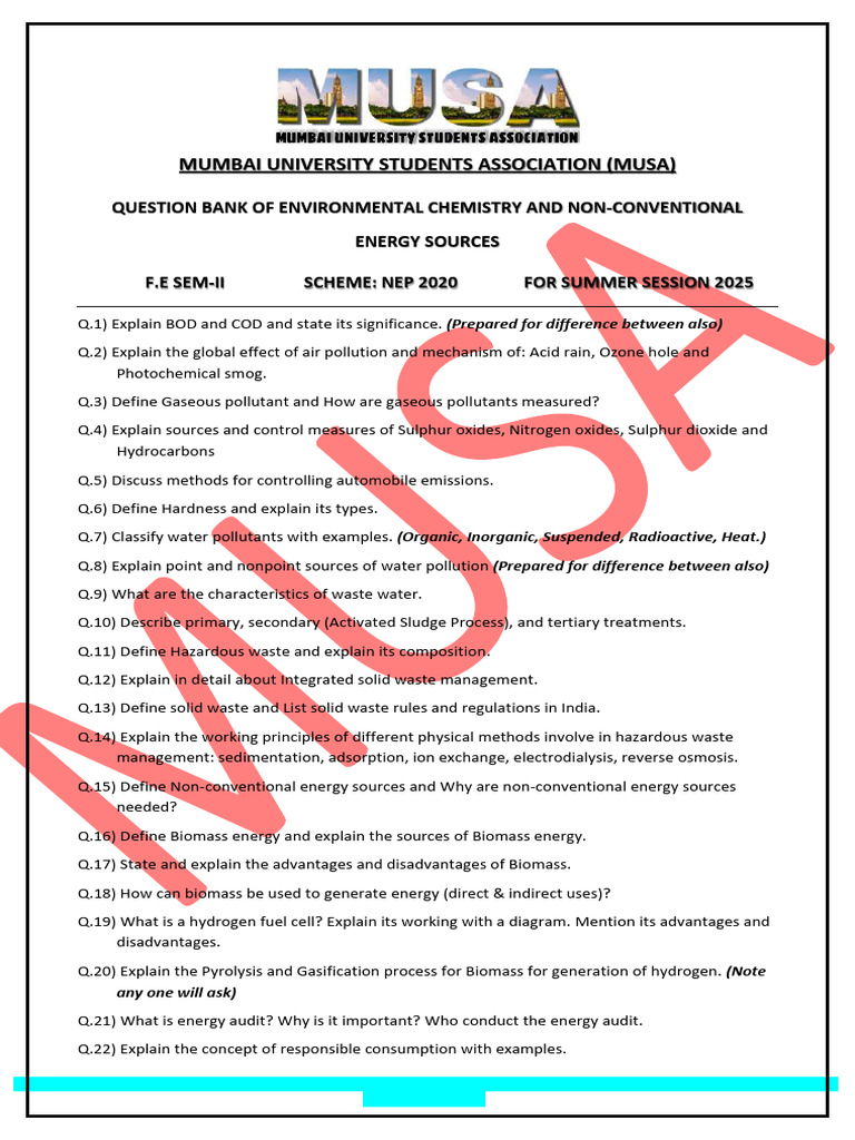 Environmental Chemistry QB by MUSA | PDF | Waste | Chemical Substances