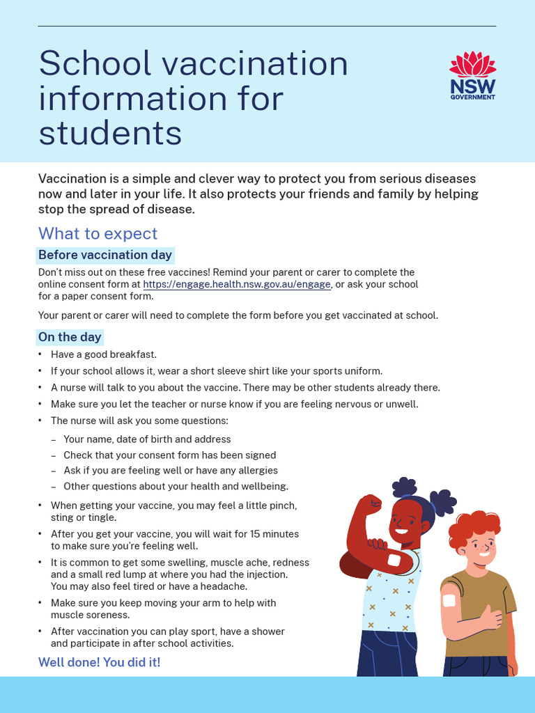 School Vaccination Guide for Students | PDF | Vaccines | Health Sciences