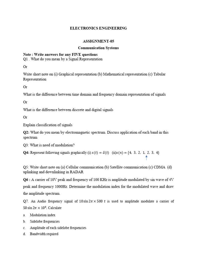 Tutorial Assignments 05 Communication | PDF