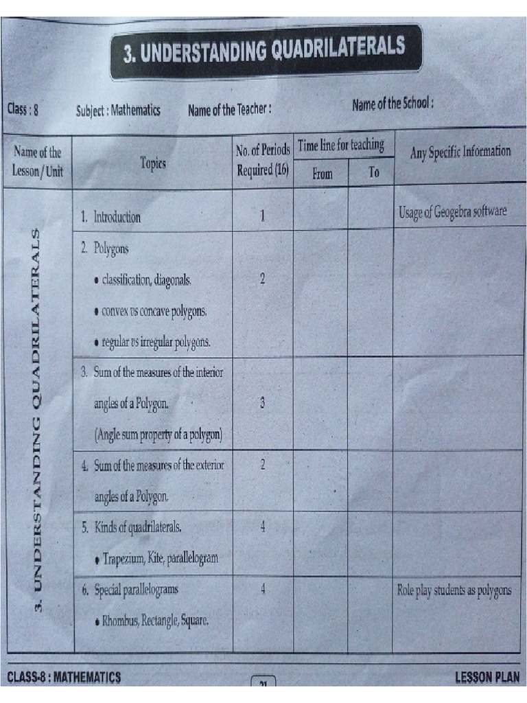 8th Unit 3 Lesson Plan | PDF