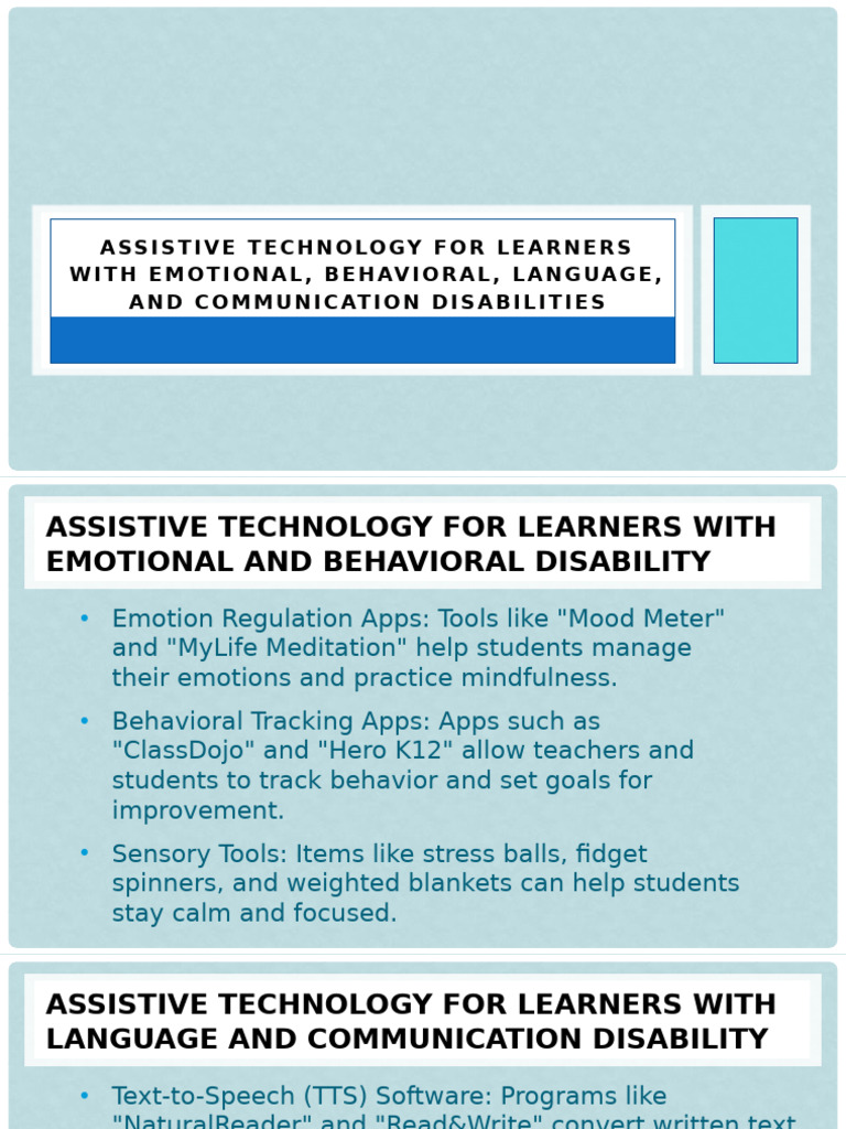 Assistive Technology | PDF | Differentiated Instruction | Learning