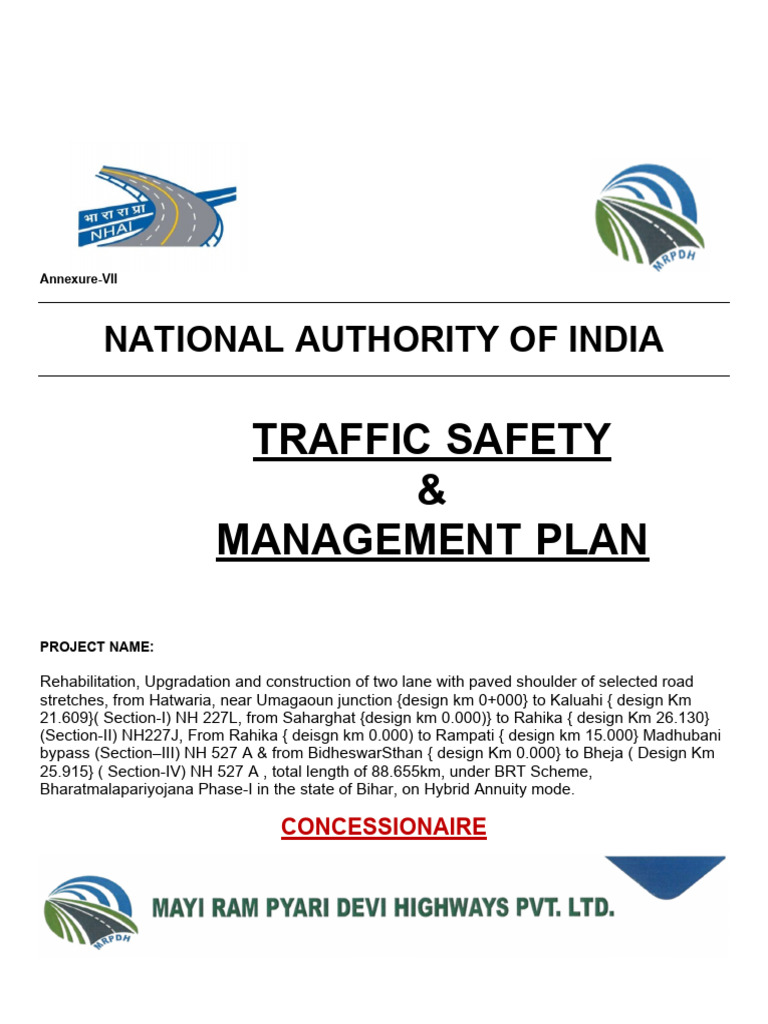 Traffic Safety & Management Plan | PDF | Road | Traffic