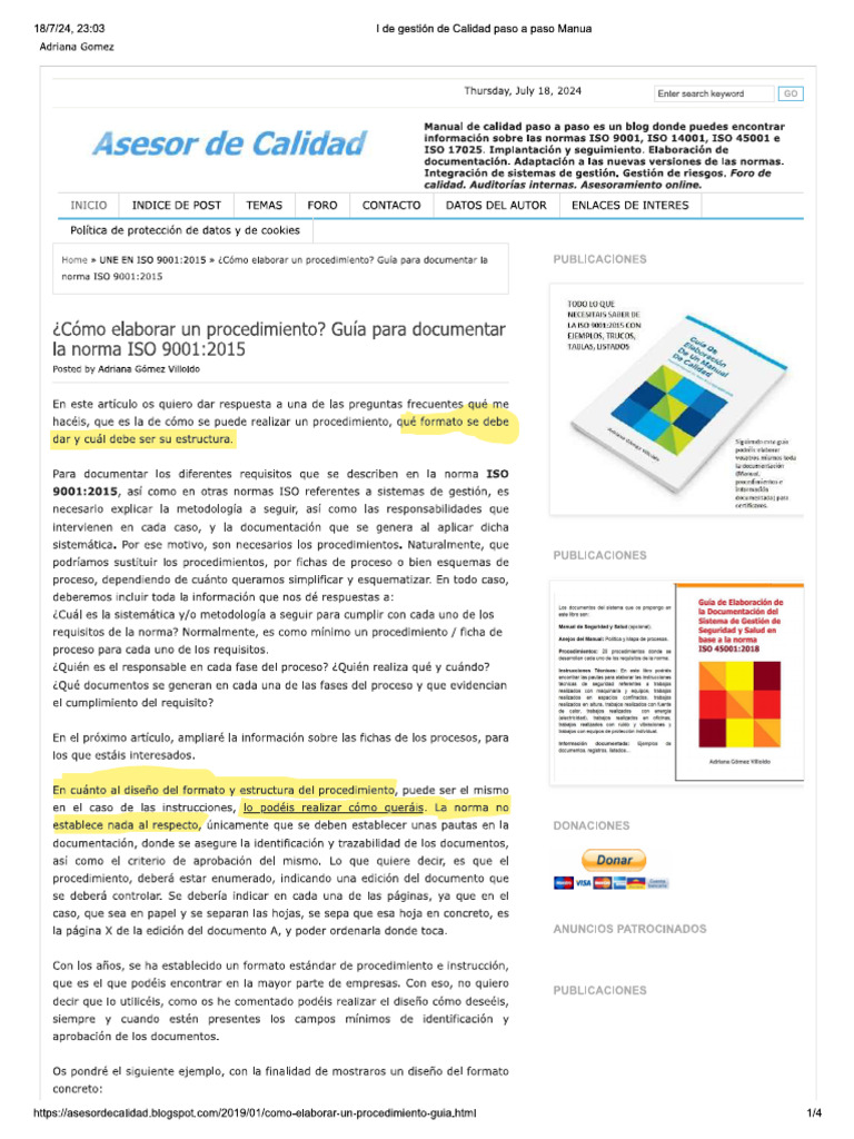 Formato y Estructura de Manual de Procedimiento | PDF