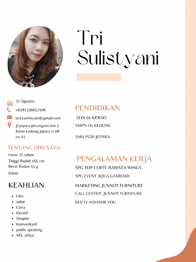 Minimalis Pastel CV Daftar Riwayat Hidup Guru Pendidikan Anak Usia Dini ...