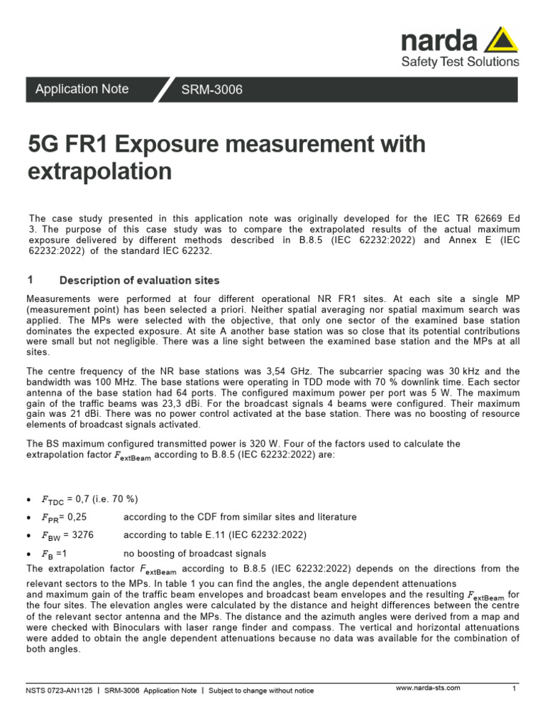 5G FR1 Exposure Measurement Analysis | PDF | Decibel | Antenna (Radio)