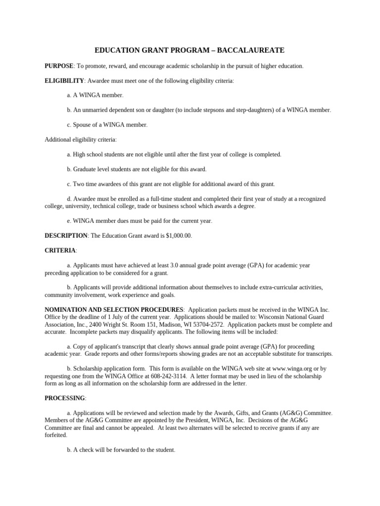 Educational Grant Outline 2020 | PDF