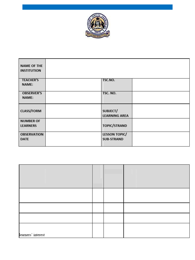 Online Lesson Observation Form | PDF | Teaching Method | Learning