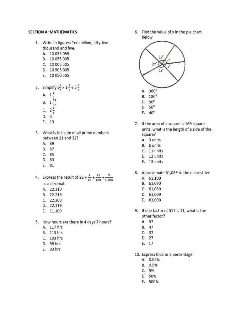 2019 Entrance Exam Mathematics | PDF | Area | Speed