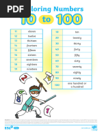 English Numbers 1 To 100 Worksheet | PDF