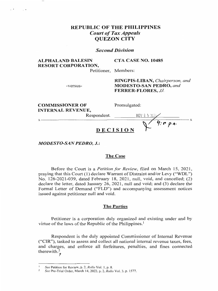 Cta 2D CV 10485 D 2024nov05 Ass | PDF | Subpoena Duces Tecum | Internal Revenue Service