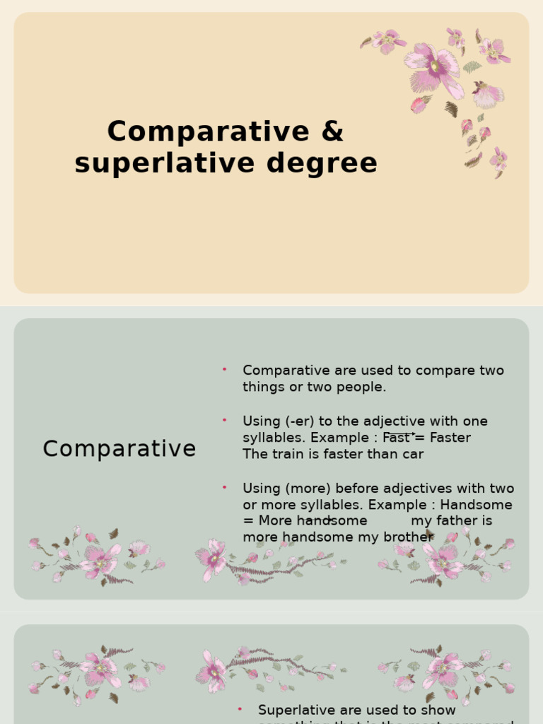 Understanding Comparatives and Superlatives | PDF | Language Mechanics ...