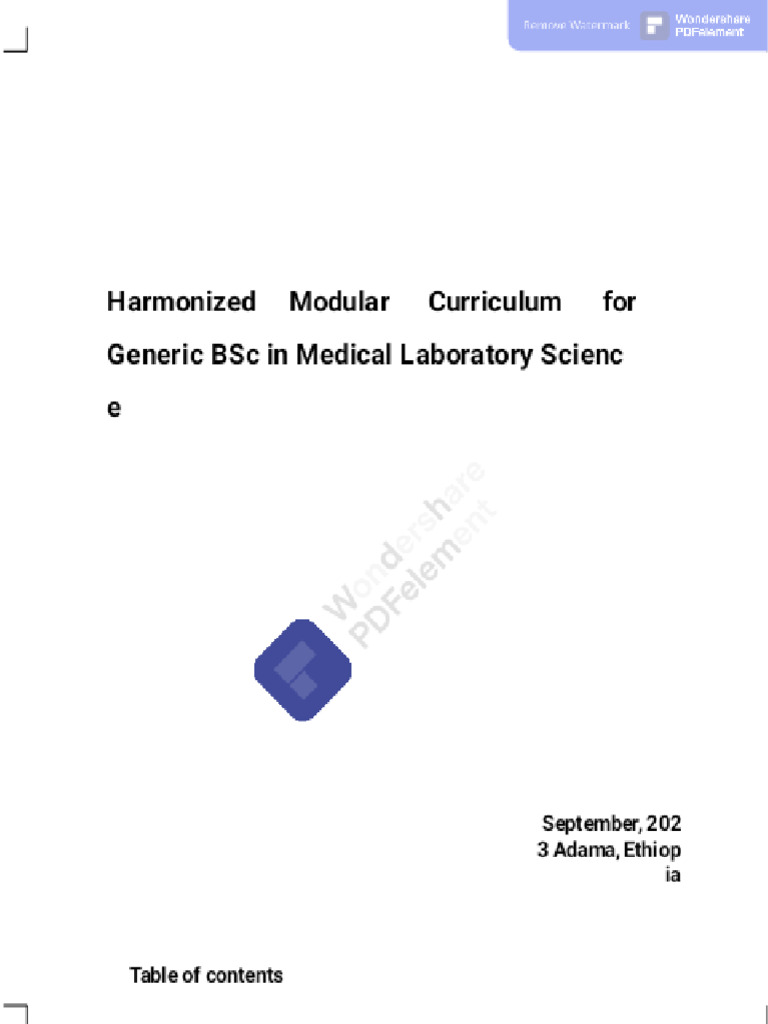 Generic BSC in Medical Laboratory Science Adama - Copy (1) - Phoenix | PDF
