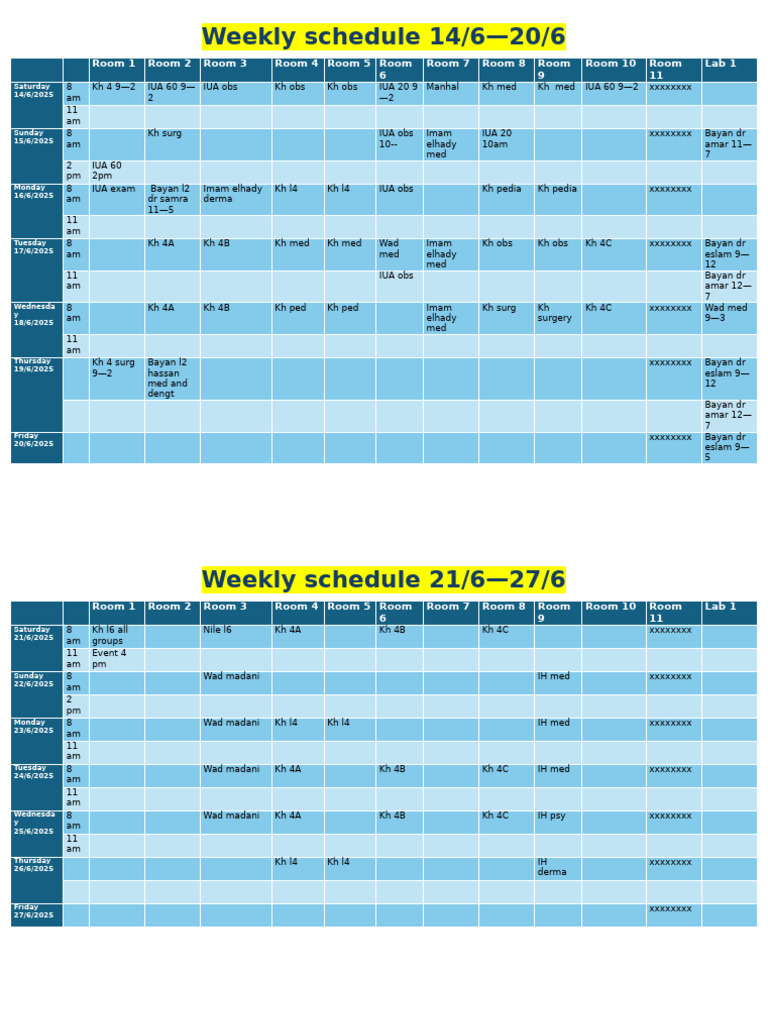 Final Schedule | PDF