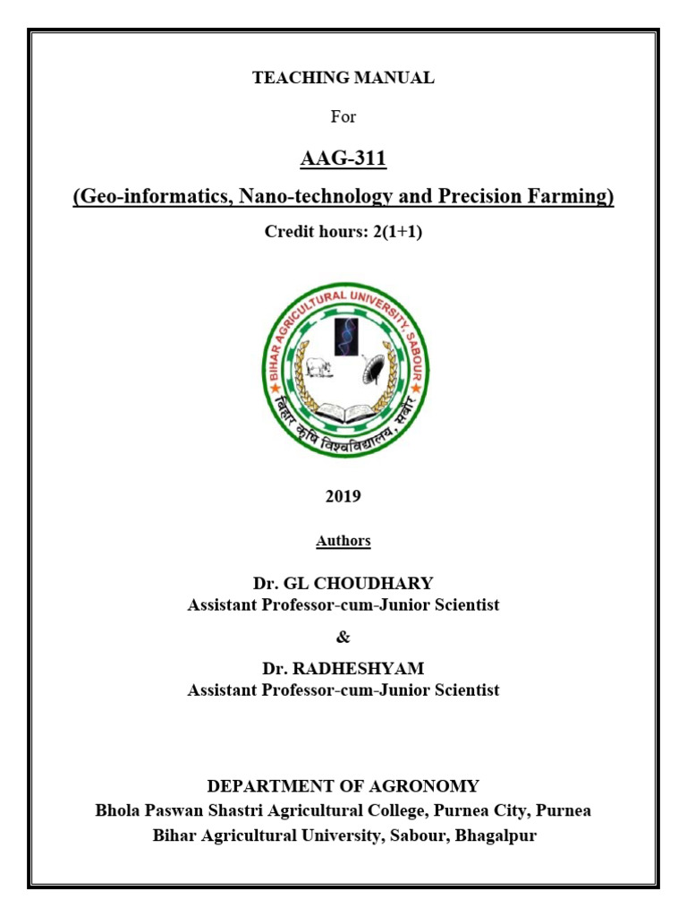 Aag 311 | PDF | Agriculture | Geographic Information System