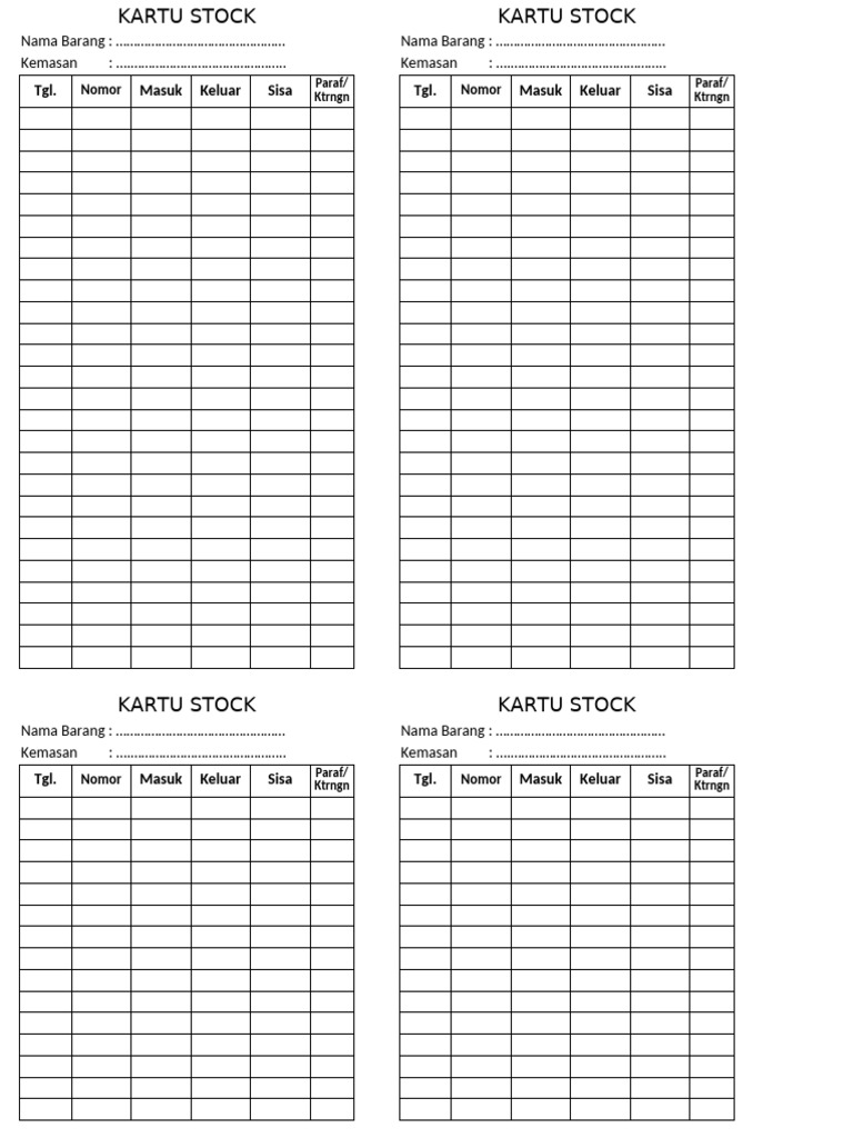 Kartu Stock | PDF