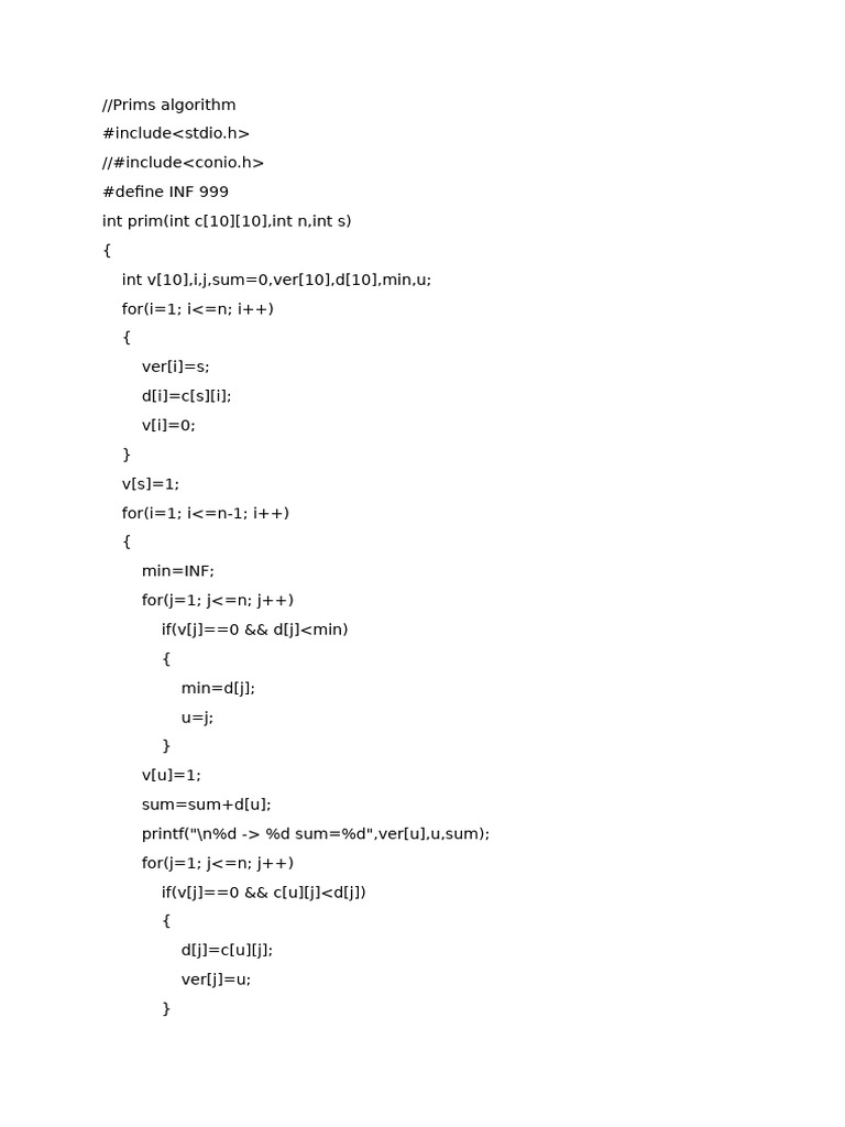 Program2 - Prims Algo | PDF