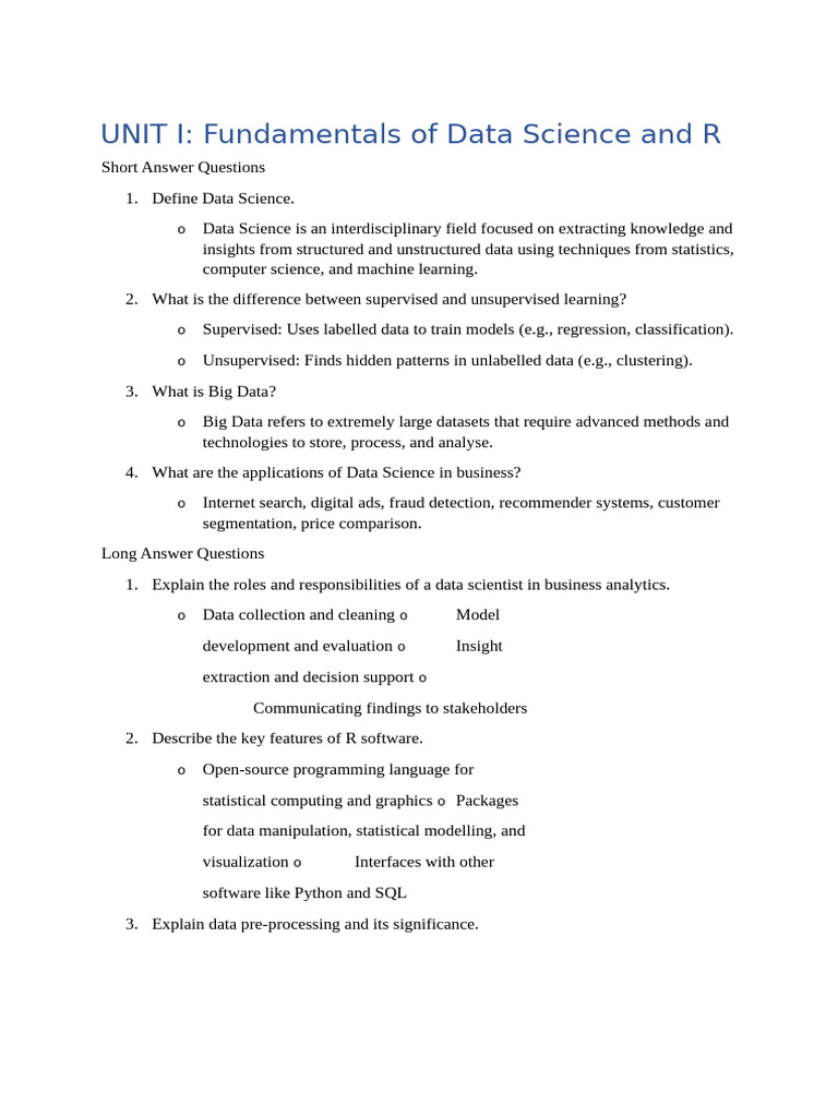 Data Science Fundamentals and R Overview | PDF