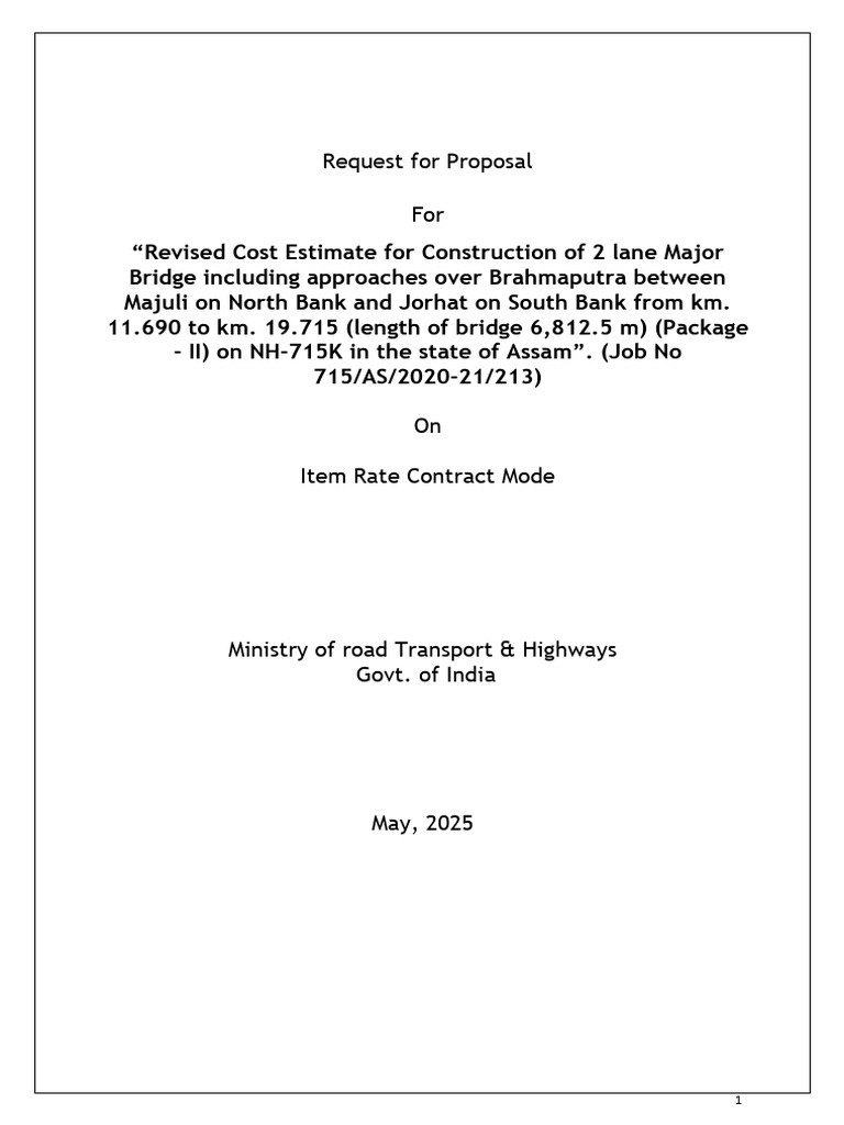 Request For Proposal For | PDF | Joint Venture | Payments