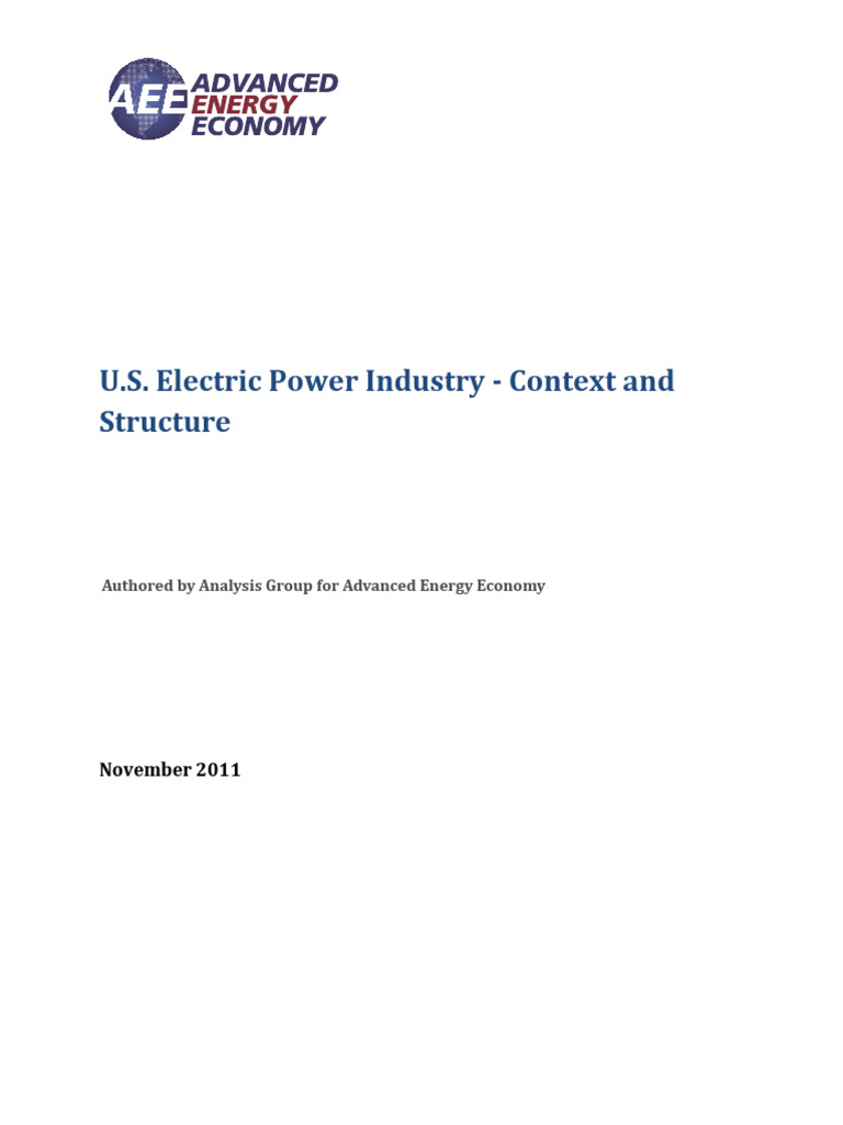 U.S. Electric Power Industry - Context and Structure | PDF | Public ...