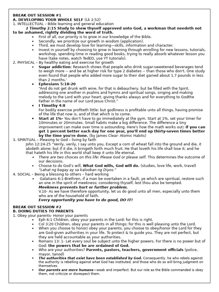 Break Out Children Handout | PDF