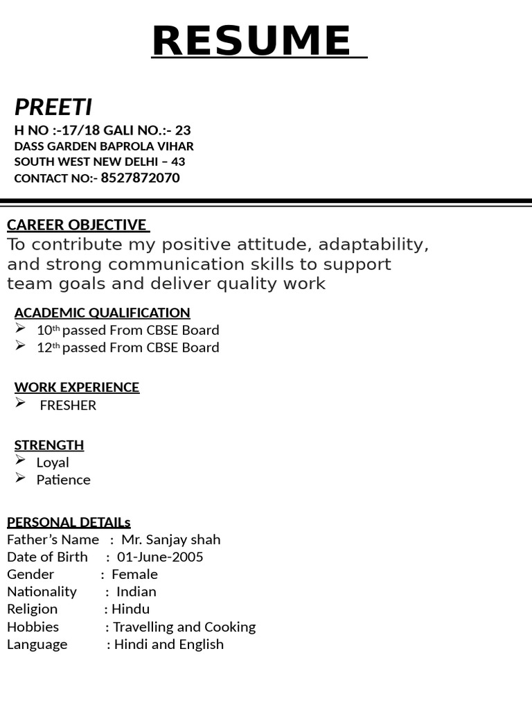 Preeti Resume | PDF