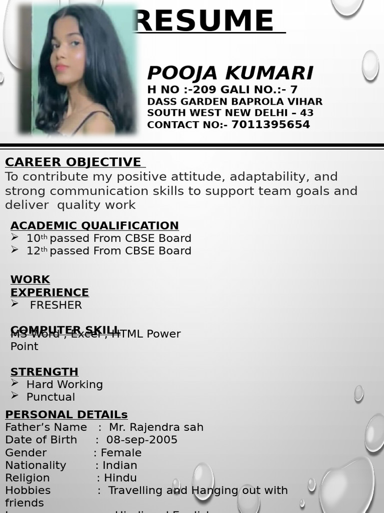 Resume Pooja Kumari Gdaa | PDF