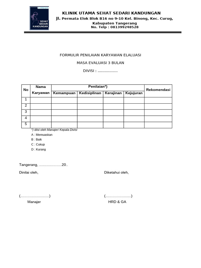 Form Evaluasi | PDF