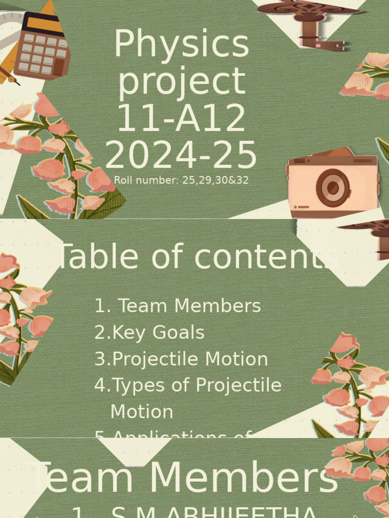 Projectile Motion Class 11A12 2024-25 (25,29,30,32) | PDF