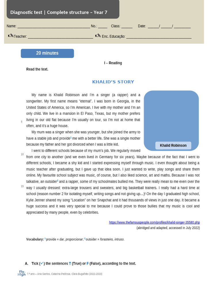 Khalid Robinson: Rapper's Journey | PDF