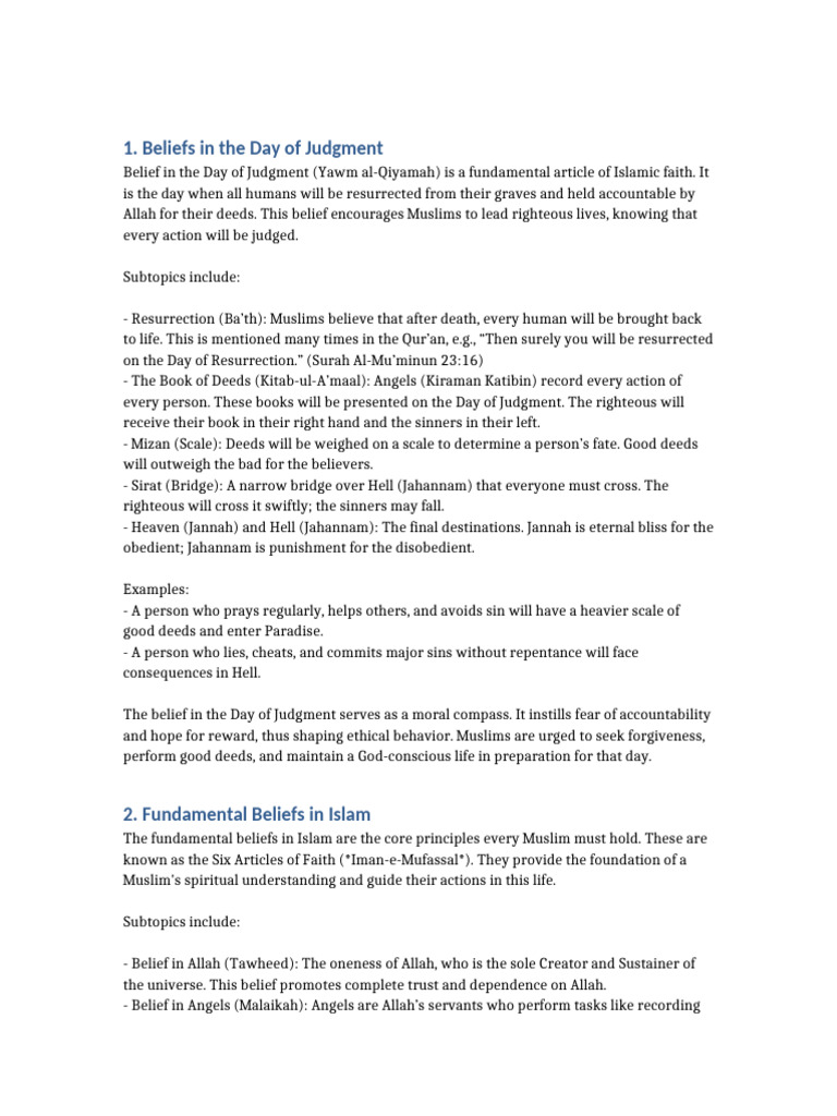 Key Islamic Topics for Discussion | PDF | Prophets And Messengers In ...