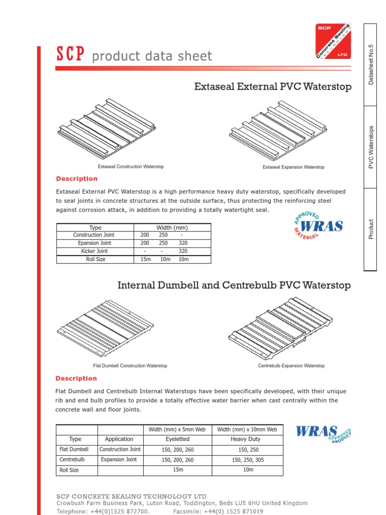 PVC Waterstop Datasheets | Download Free PDF | Polyvinyl Chloride | Knife
