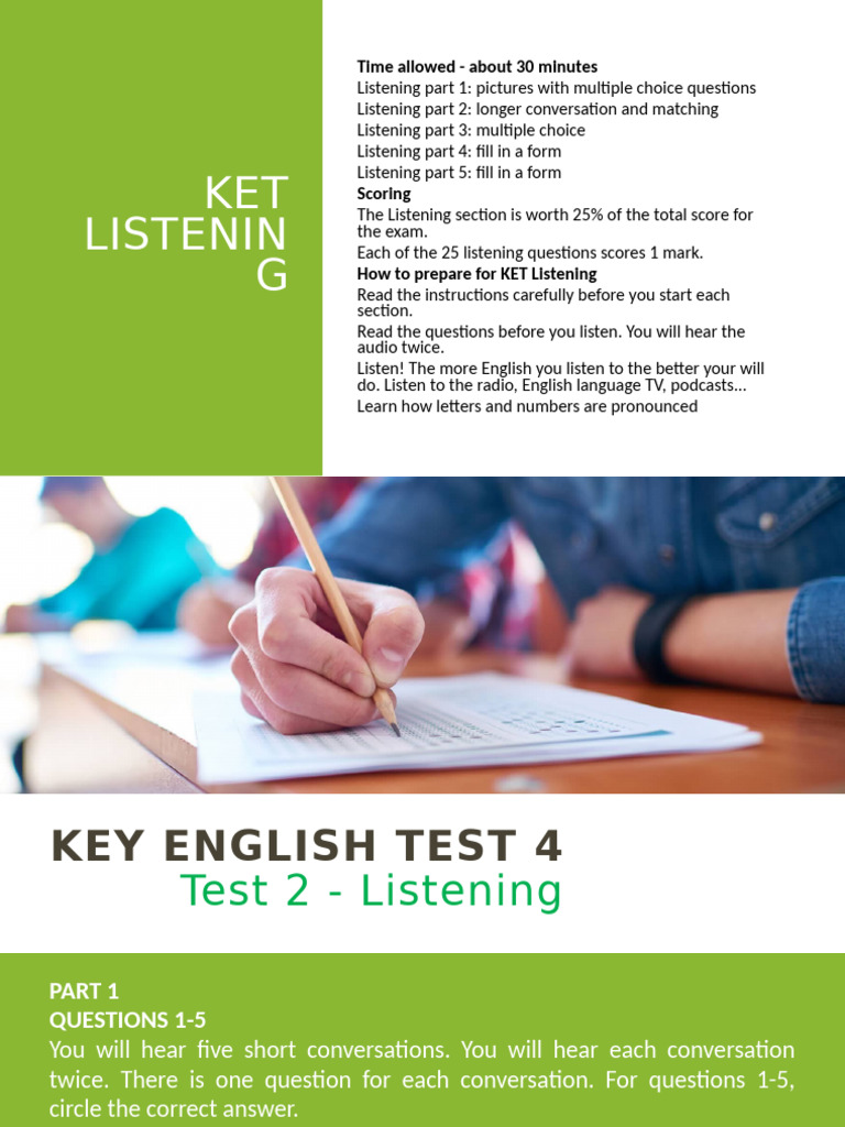 KET 4 - Test 2 - Listening | PDF