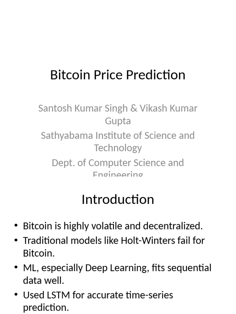 Bitcoin Price Prediction Using LSTM | PDF